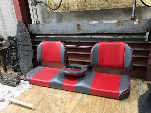 BOAT SEATS :: CUSTOM BENCH SEAT 2 COLOR 3 PC BACK - Black River Boats