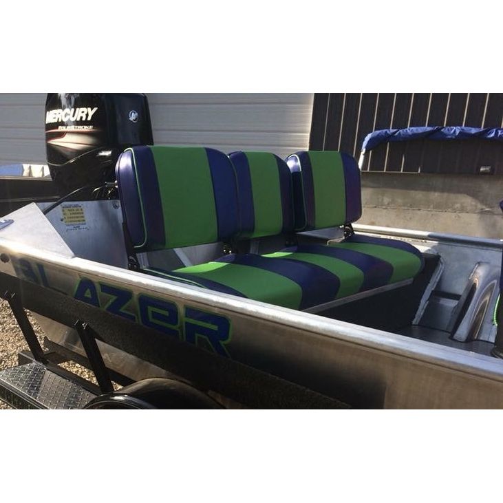 BOAT SEATS :: CUSTOM BENCH SEAT 2 COLOR 3 PC BACK - Black River Boats